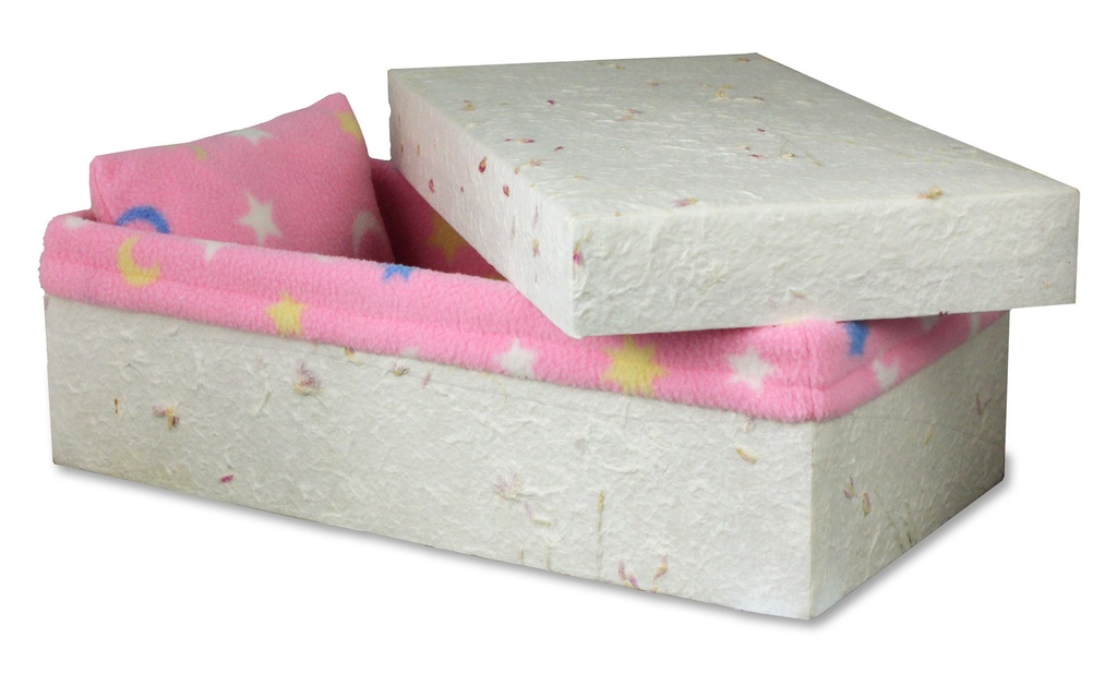 Child Handmade Paper Casket, Floral, Pink Fleece | Passages International